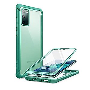 i-Blason Ares Series Designed for Samsung Galaxy S20 FE 5G Case (2020 Release), Dual Layer Rugged Clear Bumper Case with Built-in Screen Protector (MintGreen)