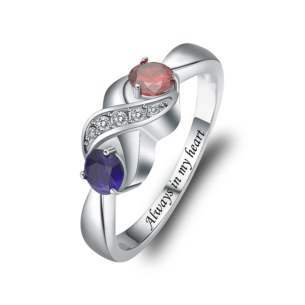 Yinplsmemory Cremation Ring for Ashes for Women Mom Infinity Ring Holds Loved One Ashes Keepsake Finger Ring for Ashes Personalized Birthstone Ashes Ring