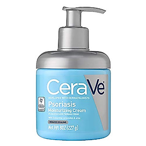 CeraVe Moisturizing Cream for Psoriasis Treatment | With Salicylic Acid for Dry Skin Itch Relief & Urea for Moisturizing | Fragrance Free & Allergy Tested | 8 Oz