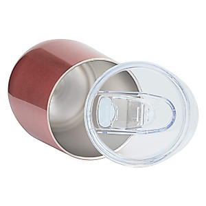 JENVIO Witchy Gifts - Rose Gold Stainless Steel Wine Tumbler/Mug with Lid and Straw - Witch Room Decor for Witchcraft Women Wicca Gothic Brew Village Glass Cup Please Broomstick Valentine's Day