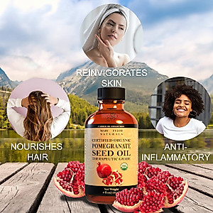 Mary Tylor Naturals Organic Pomegranate Seed Oil (4 oz), USDA Certified, Cold Pressed, Hexane-Free, Antioxidants, can be used for hair, skin, nails and DIY Projects.