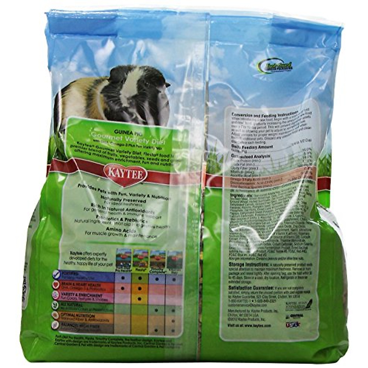 (3 Pack) Kaytee Fiesta Max Guinea Pig Food, 4.5 Pound Bags