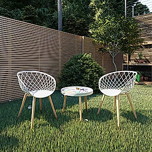 Jamesdar Kurv Mini Kids Chair, Set of 2, White/Natural