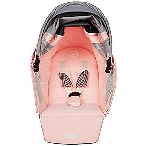 CYBEX AVI Jogging Stroller Seat Pack (Frame not Included),Compact Fold for Storage,Height-Adjustable Handlebar,One-Handed Steering,Rear-Wheel Suspension & Handbrake,For Infants 9 months+,Silver Pink