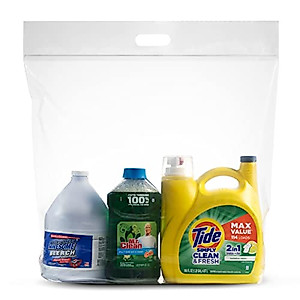 [ 10 COUNT ] Jumbo Zipper Top Storage Bags With Carry Handles - X-Large 8 Gallon Jumbo Size Clear Heavy Duty Super Thick 4 Mil. Plastic - For Moving, Traveling, Storage, Organization & Clothing