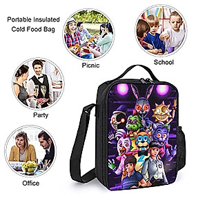 Rmvhasq 3Pcs Lightweight Backpack Set Bookbag Lunchbox Pencil Case Laptop Backpacks Game Casual Cute Shoulder Bags Daypack