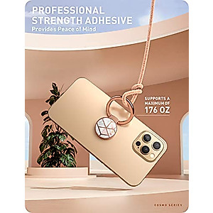 i-Blason Cell Phone Finger Ring Holder - Universal - Kickstand with 360° Rotation and 180° Flip Magnetic Car Mountable Compatible with iPhone 14/iPhone 13/Galaxy S23/Galaxy S22/Galaxy Z (Marble)