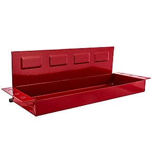 TCP Global 12" Magnetic Tool Box Tray with Screwdriver Holder - Steel Storage Shelf Bin, Holds 6 Screwdrivers, Store Hand Tools, Auto Parts - Attach to Wall, Chest, Cabinet - For Shop, Workshop Garage
