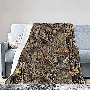 Camo Hunting Camouflage Forest Throw Blanket Super Soft Warm Bed Blankets for Couch Bedroom Sofa Office Car, All Season Cozy Flannel Plush Blanket for Girls Boys Adults, 60"X50"