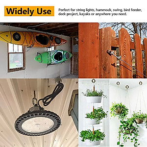 Allkeen 3.2 Inches Bronze Screw Eyes, 8 Pcs Stainless Steel Heavy Duty Screw in Eye Hooks for Indoor Outdoor Use, 200 Lbs Capacity