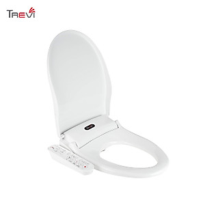 TREVI Bidet Toilet Seat, Elongated White Seat Sleek Design, Warm Air Dryer, Rear & Front Wash, Stainless Steel Nozzle, Nozzle Self-Cleaning, Nozzle Oscillation and Pulse, Korea Made AB210