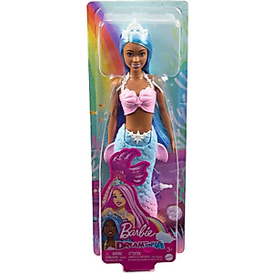 Barbie Dreamtopia Mermaid Doll with Blue Hair, Pink & Blue Ombre Tail & Headband Accessory