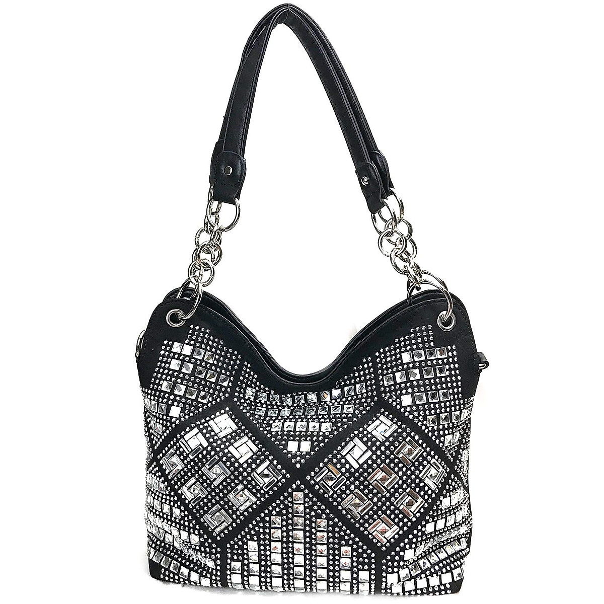 Zzfab Geometric Gem Sparkle Purse Black