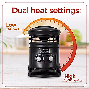 Black+Decker 360˚ Portable Heater Fan Combo 2in1 Personal Mini Space Heater
