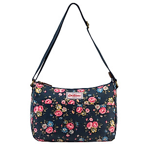 Cath Kidston Matt Oilcloth The All Day Bag Crossbody Handbag Latimer Rose Colour Navy