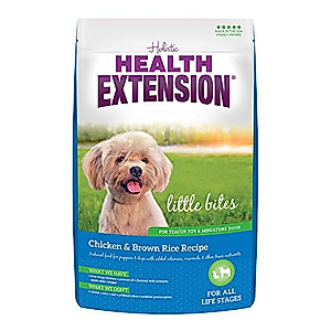 Health Extension Little Bites Dry Dog Food, Natural Food with Added Vitamins & Minerals, Suitable for Teacup, Toy & Miniature Dogs, Chicken & Brown Rice Recipe (4 Pound / 1.8 Kg)