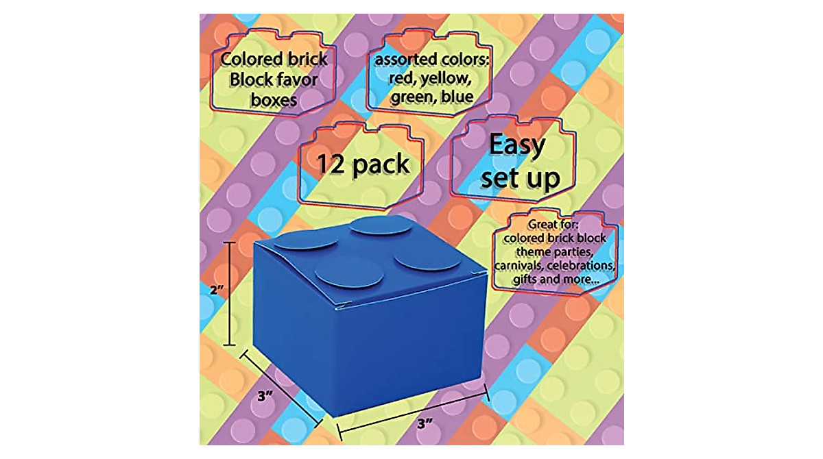 Brick Party Favor Boxes - Fun Building Block Supplies