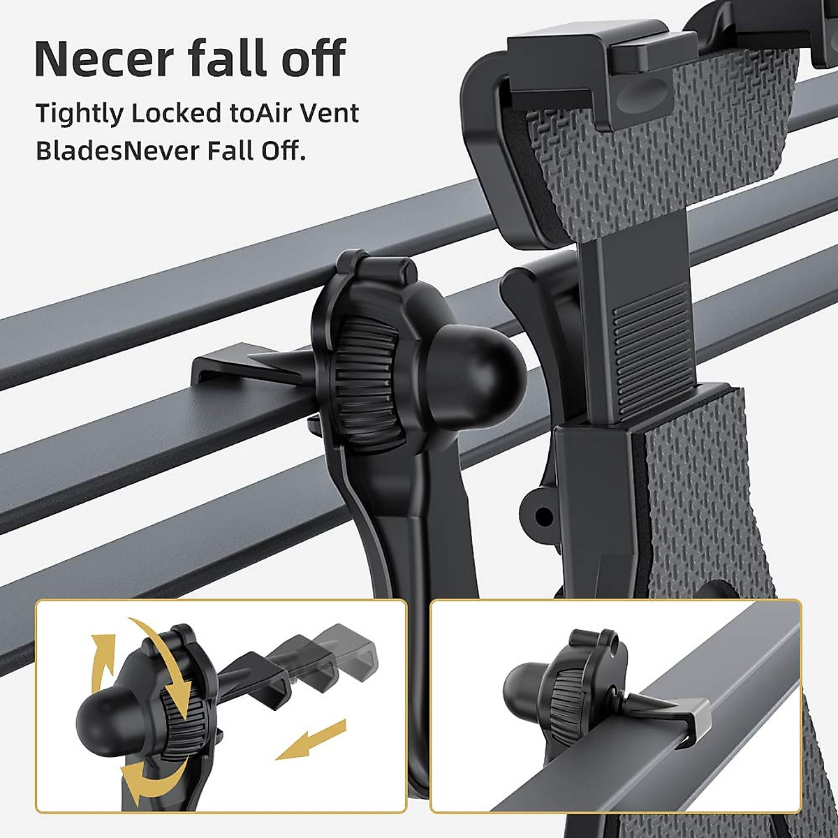 PLDHPRO Tablet Holder Car Mount for All 6"-11" Apple iPad Samsung Galaxy Tab Tablet, Tablet Holder for Car Dashboard Air Vent Windshield iPad Suction Cup Mount, Adjustable Car Tablet Holder for Driver