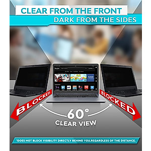 PYS Upgrade 27 Inch Computer Monitor Privacy Screen Filter with - 16:9 Aspect Removable Anti Glare Blue Light Crystal Clear Privacy Screen Shield - No Magnetic No Glue - Anti Scratch Screen Protector