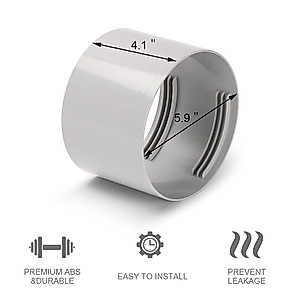 HOXHA Portable Air Conditioner Hose with Coupler 5.9 Inch Anti-Clockwise Thread AC Exhaust Vent Duct Hose Universal AC Tube Hose Kit Parts Accessories, 59" Length, Hose/Coupler