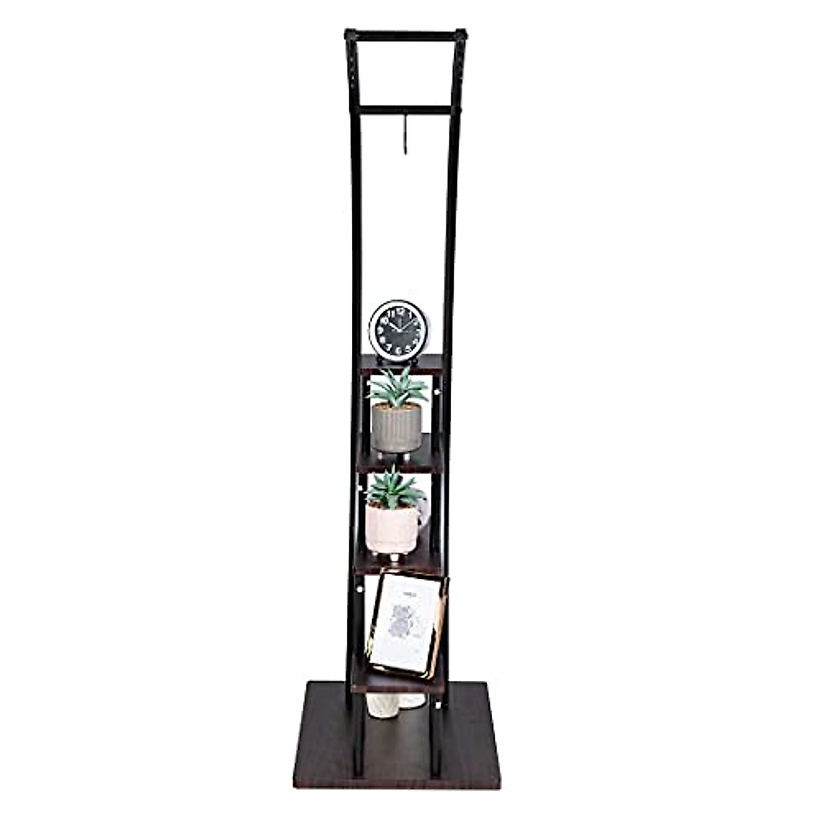 GDLF5 Tier Metal Plant Stand Creative Half Moon Shape Ladder Flower Pot Stand Rack for Home Patio Lawn Garden Balcony Holder Black (1 Pack)