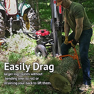 LogOX Hauler Ergonomic Log Hauler Firewood Harvesting Hand Tool, 21” Cant Hook Log Roller, and Carrier (Patented and Made in USA)