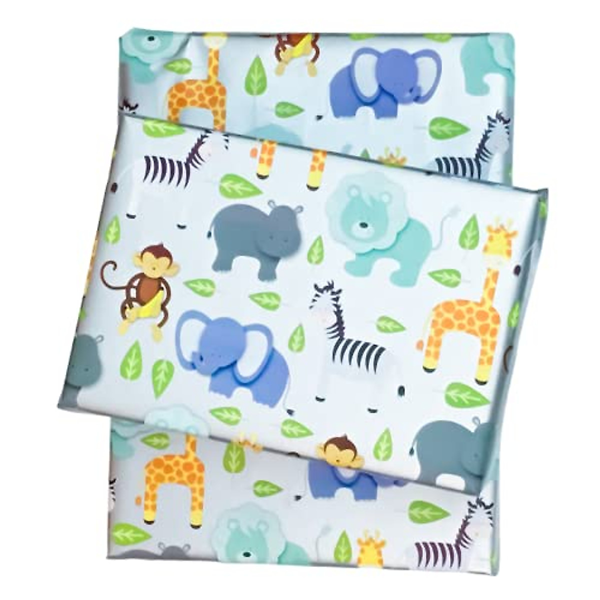 Zoo Animals Lion Elephant Giraffe Baby Shower Wrap Wrapping Gift Paper 12ft Folded with Gift Tags