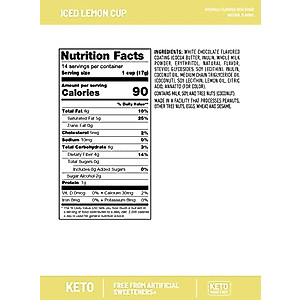 SlimFast Low Carb Snacks, Keto Friendly for Weight Loss with 0g Added Sugar & 4g Fiber, Iced Lemon Drop Cup, 14 Count Box (Packaging May Vary)