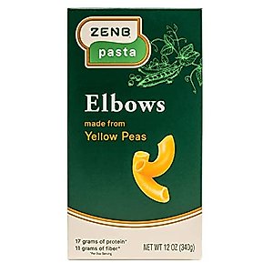 ZENB Plant Based Elbow Pasta - Made From 100% Yellow Peas, Gluten Free, Non-GMO & Vegan, 20g of Protein & 12g of Fiber In Every Serving - (Pack of 3)