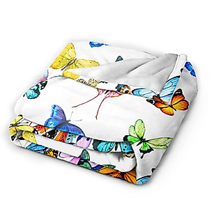 Butterfly Blanket Beautiful Butterfly Throw Blanket Ultra Soft Blankets Lightweight Cozy for Bed Couch Sofa 50"x40"