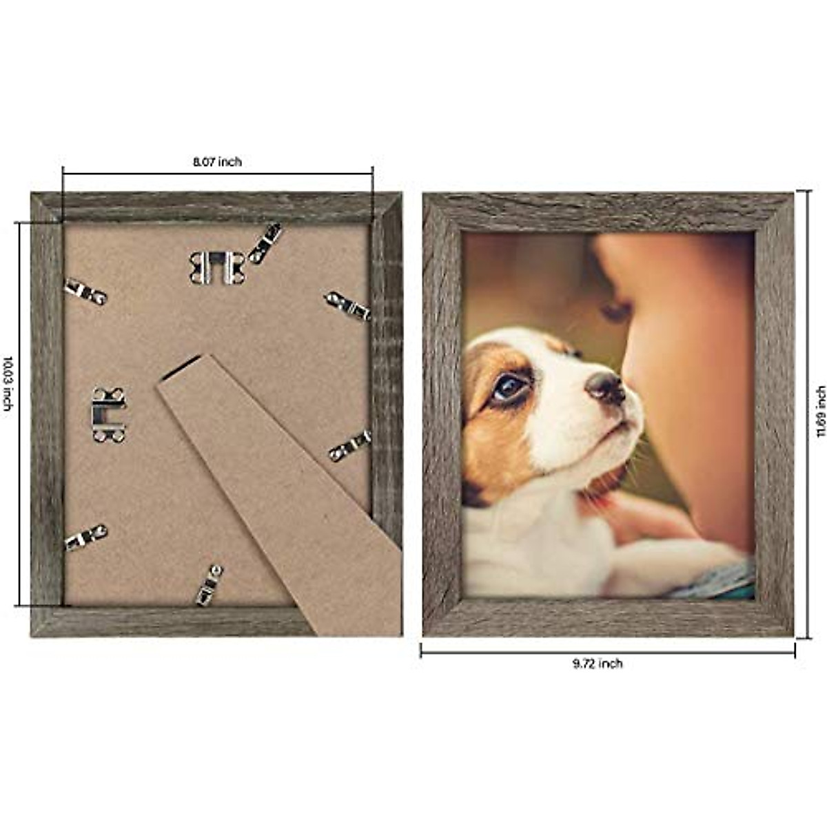 NUOLAN 8x10 Picture Frame, Rustic Gray Wood Pattern Art Photo Frames for Wall or Tabletop Display, Set of 1(NL-PF8X10-RG-1)