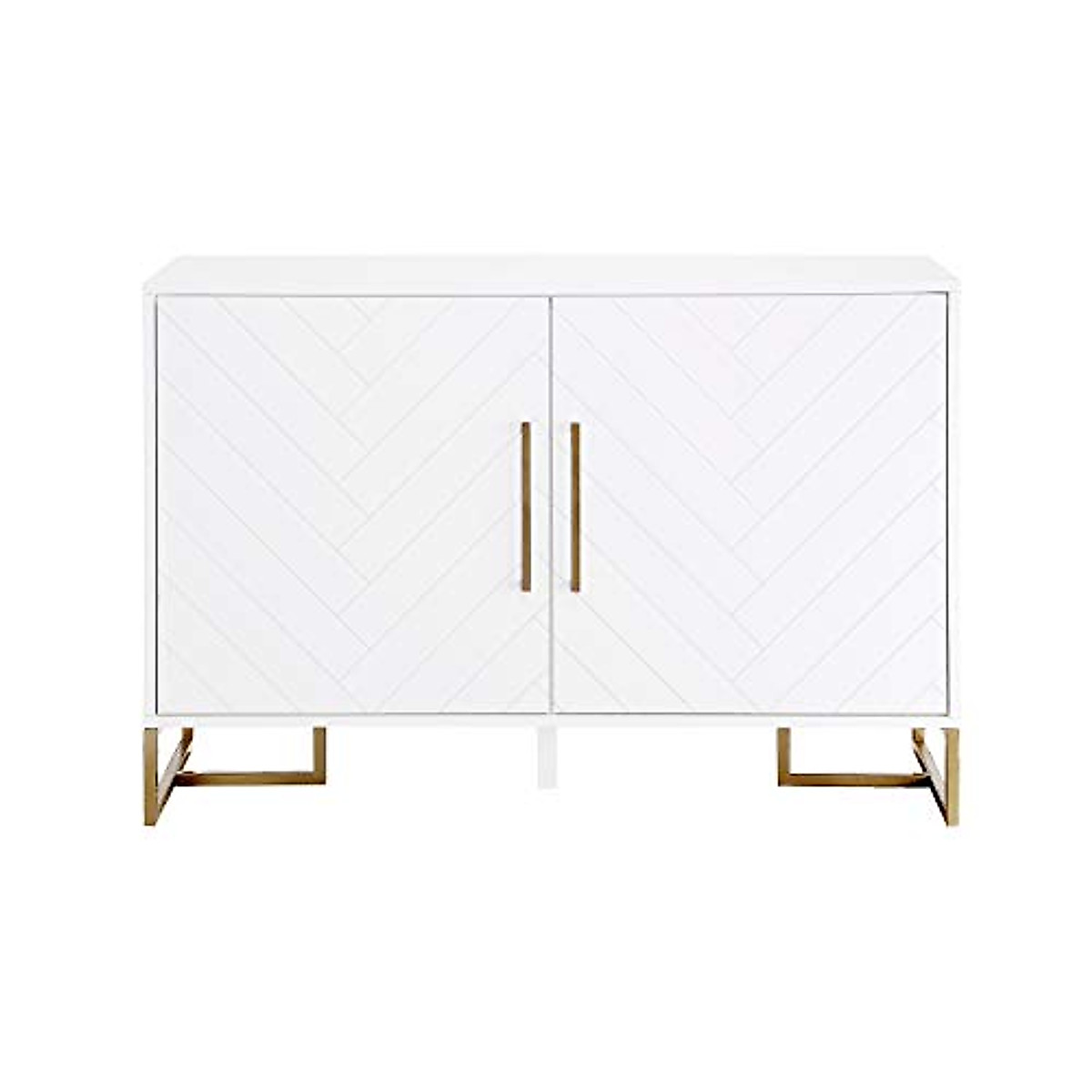 CosmoLiving by Cosmopolitan CosmoLiving Herringbone Unit, White Console