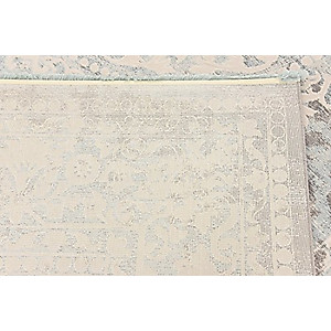 Unique Loom Traditional Classic Intricate Design with Distressed Vintage Detail, Area Rug, 10 ft x 13 ft, Light Blue/Ivory