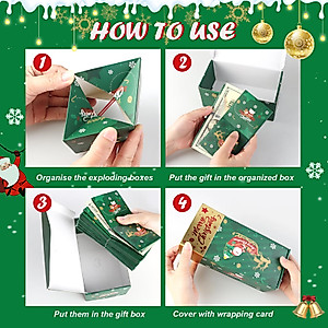 CSMGY Surprise Box Gift Box for Money, Christmas Surprise Gift Box Explosion, Folding Bouncing Gift Box for Christmas Birthday Anniversary, 12 Bounces Boxes (Green)
