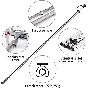 SANLIKE Tarp Poles Adjustable Tent Poles for Tarps Thickened Heavy Duty for Outdoor Canopy Shelter Awning Replacement 12pc Rods- 95in Set of 2 Canopy Poles