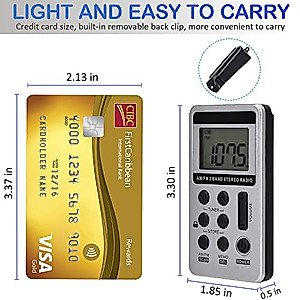 SWDSTP Portable AM FM Radio, Walkman Radio with Digital Tuning LCD Display, Rechargeable Pocket Radio with Earphone, Small Radio with Detachable Belt Clip for Walking, Jogging
