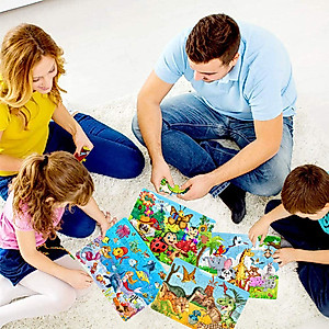 Puzzles for Kids Ages 4-6 6-8 Year Old,40 Piece Colorful Wooden Puzzles for Toddler Children Learning Educational Puzzle Set Toys for Boys and Girls (4 Puzzles)