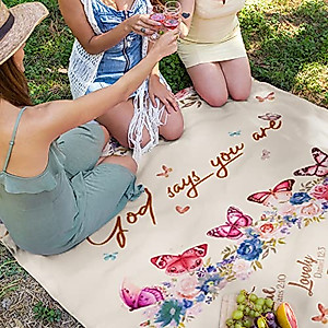 Yamco Butterfly Gifts for Women - Gifts for Women Birthday Unique - Christian Gifts 60"x 50" Blanket - Religious Gifts for Female - Bible Verse Throw Blankets - Inspirational Gift Ideas for Women