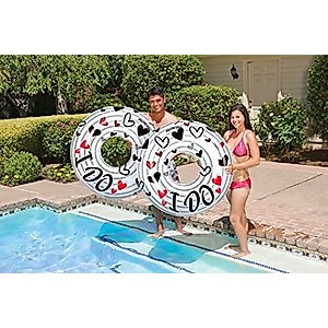 Poolmaster 40-Inch Say I Do Inflatable Swimming Pool Float Inner Tube, 2 Pack