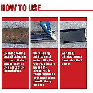100ml Rust Converter Ultra, Car Chassis Rust Converter, Highly Effective Professional Grade Rust Repair, Multi-Functional Car Metallic Paint Anti-Rust Chassis Rust Converter Gel with Brush (1PCS)
