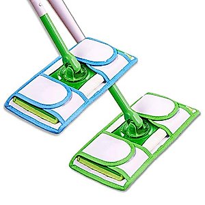 LAMINET Durable Reusable Mop Pads - Set of 2 (1 ea Green, 1 ea Blue)