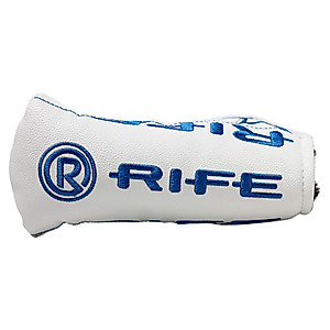 Rife Golf Collectors Edition - Retro L Shape Blade Putter Blue Star Style Headcover. Limited Edition Tour Vintage Leather Style Custom Design Putter Head Cover