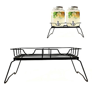 Beverage Dispenser Stand for Parties 1 Gallon Double Drink Metal Dispenser Stand Dispenser Holder, Compatible with Round Water Glass Jar Jug Gallon Containers, Parties & Daily Use（No drinks machine）