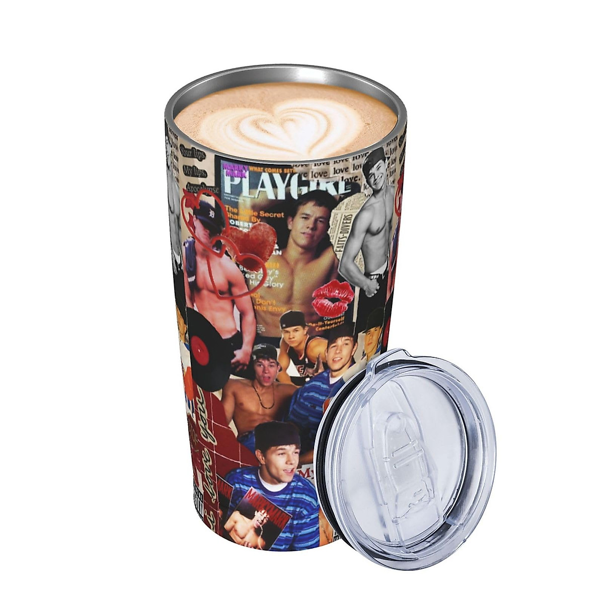 OAEWRE Mark Actors Wahlberg Stainless Steel Mug Insulated Tumbler Coffee Mugs with Lids and Straw Double Wall Vacuum Cup 20oz