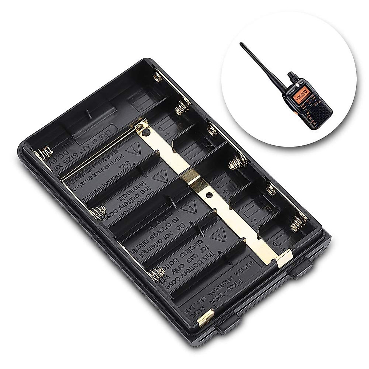 FBA 25A Radio Battery Shell Case Compatible with FNB V57, FNB 64, FNB 83, FNB V88, FNB 94 Battery, for Yaesu VX 400 / HX370 / VXA 300 / VX 160, for HX270 / HX370s / HX500s