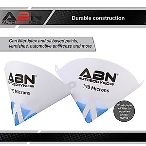 ABN Paint Strainer Mesh Funnel, 190 Micron 50ct - Disposable Filters Cone Blue Mesh Strainers, Oil Funnel for Mechanics