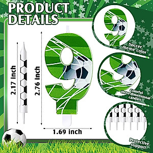 Photect 11 Pcs Soccer Birthday Candles Number 5-9 Candle Cake Topper Decor Soccer Themed Birthday Cake Decorations for Boys Girls Kids Party Supplies Decor (Number 9)