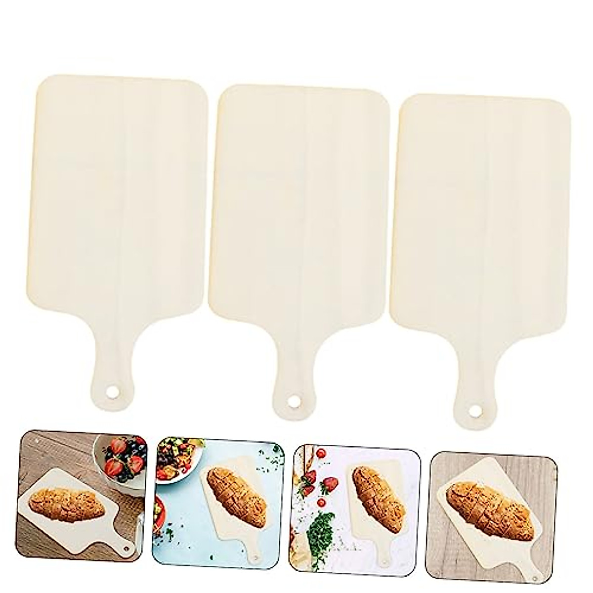 RUNROTOO 3pcs DIY Tray Wooden Meat Serving Platter Wooden Pizza Serving Trays Mini Cutting Mini Cutting Board Charcuterie Tray Easy Cheese Fruit Serving Plate Chopping Board Blank Wood Tray