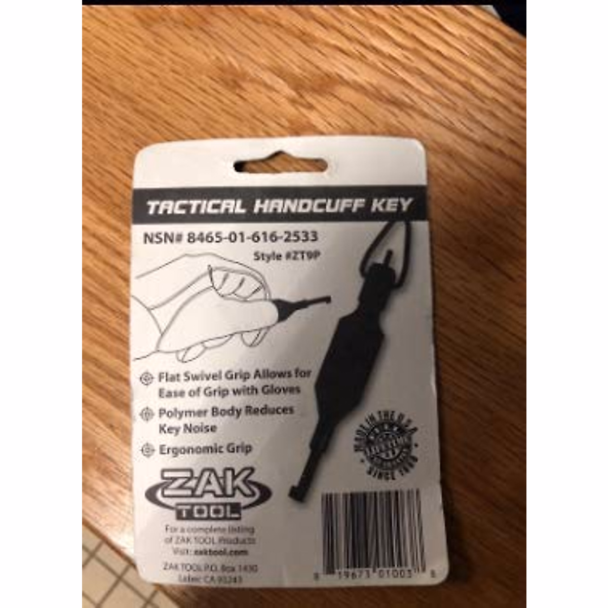 ZAK Tool ZT-9P Flat Knurled Swivel Key, Black