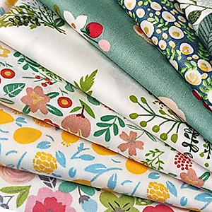 Misscrafts 7pcs Quilting Fabric 18" x 22" 100% Cotton Craft Fabric Bundle Squares Fat Quarters Multicolored for Patchwork DIY Sewing Scrapbooking Cactus